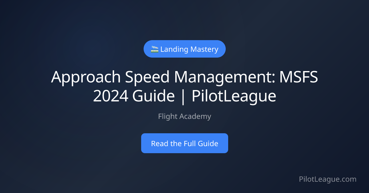 Approach Speed Management: MSFS 2024 Guide | PilotLeague | PilotLeague